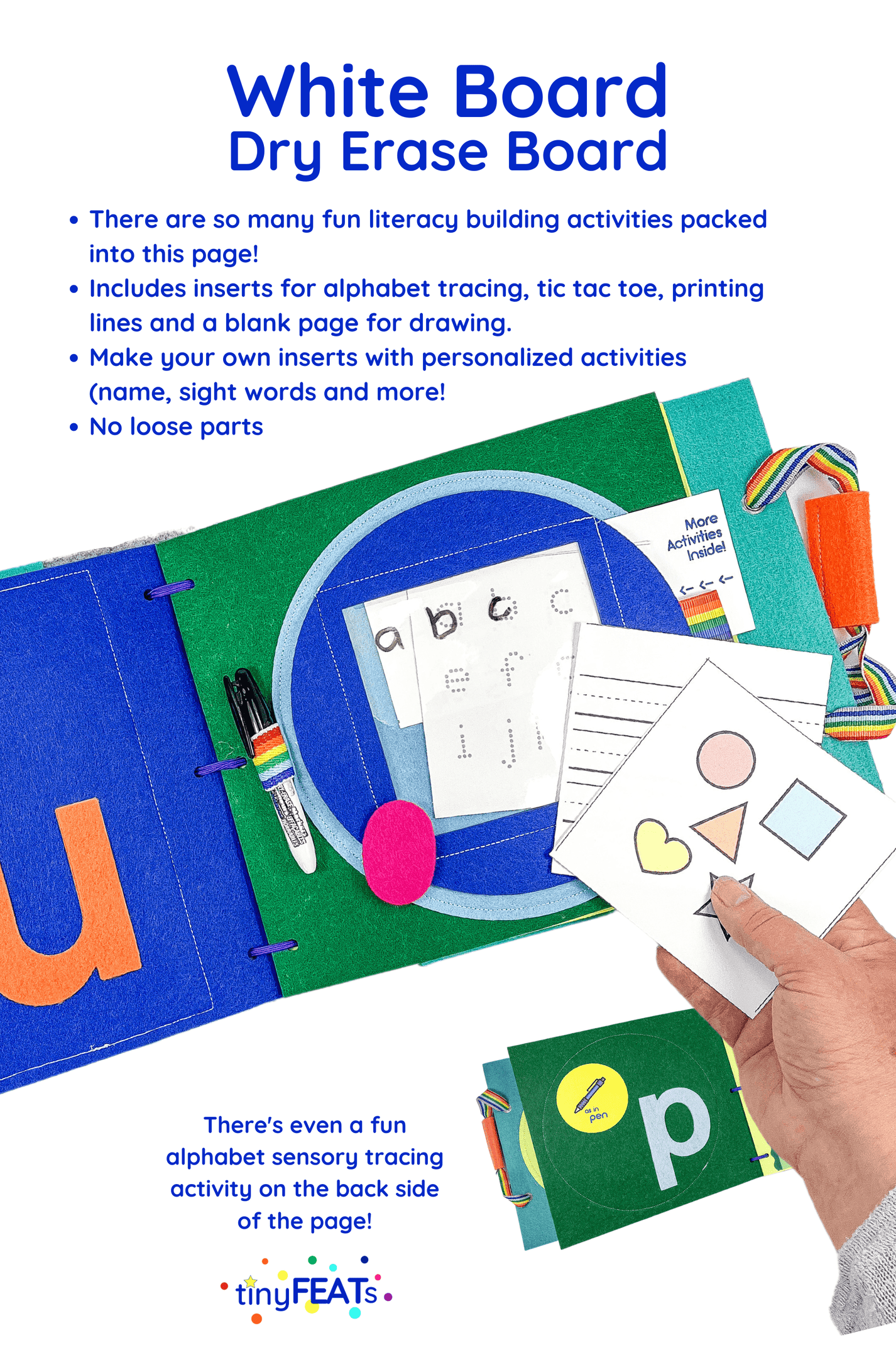 White Board Dry Erase Quiet Book Page – tinyfeats