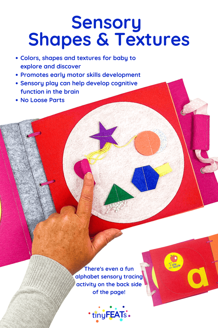 Sensory Shapes, Colors and Textures Baby Quiet Book Page – tinyfeats