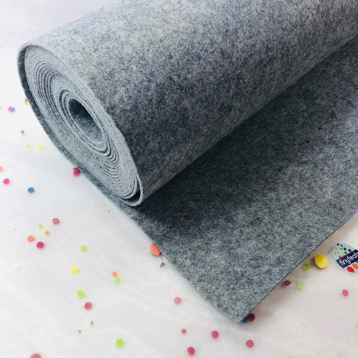 Thick Felt by the Yard - 3mm LIGHT GREY HEATHERED Mid Weight Felt ...